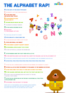 Alphabet Rap Lyric Sheet - Hey Duggee Official Website