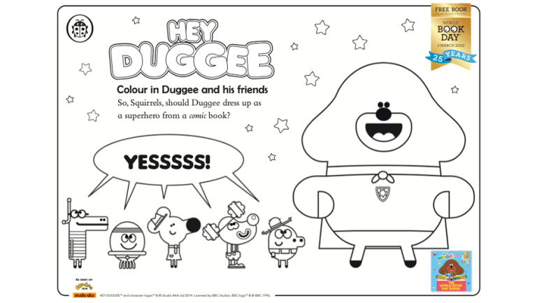 World Book Day Colouring Sheets - Hey Duggee Official Website