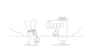 Happy and Rabbit Colouring Sheet - Hey Duggee Official Website